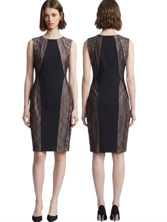 BCBGMaxAzria | Dresses | Bcbgmaxazria Jazelle Lace Panel Sheath ...